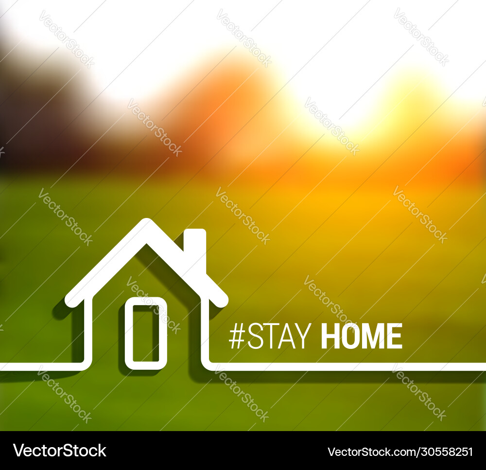 Stay at home and safe Royalty Free Vector Image