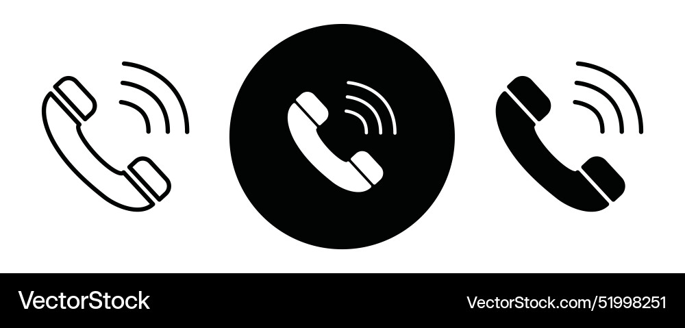 Telephone outline icon collection or set Vector Image