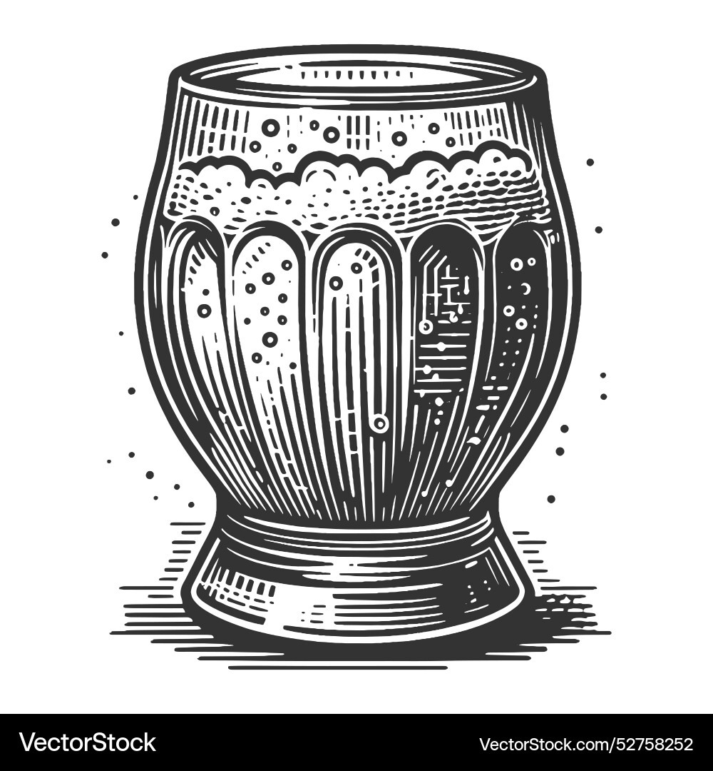 Dark beer glass with foam Royalty Free Vector Image