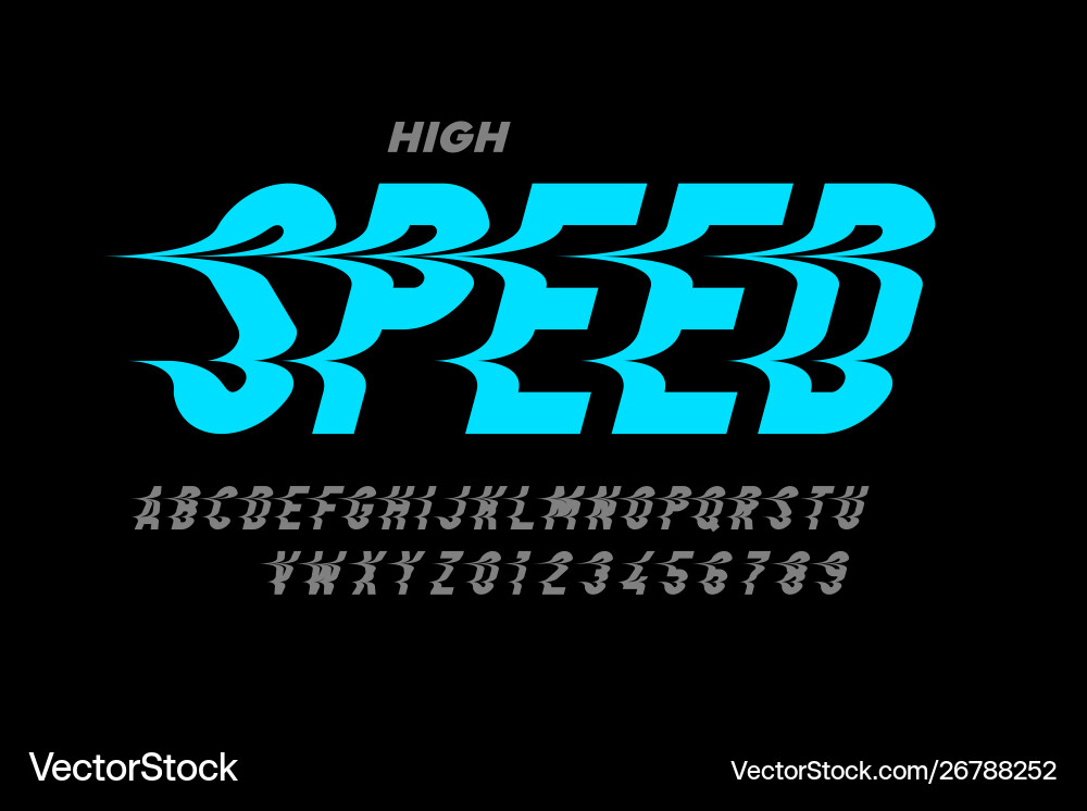 High speed style font design alphabet letters Vector Image