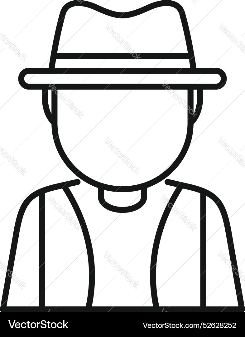 Man wearing hat and vest is standing Royalty Free Vector