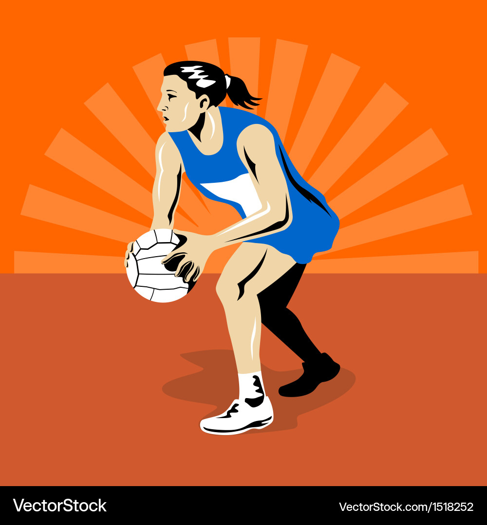 Netball player Royalty Free Vector Image - VectorStock