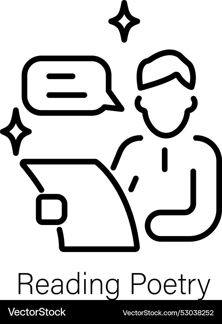 Reading poetry Royalty Free Vector Image - VectorStock