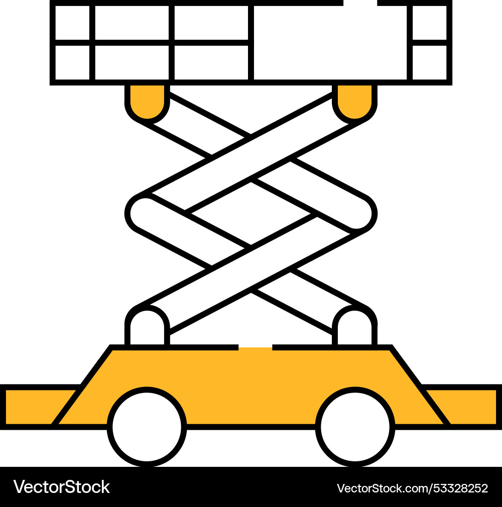 Scissor lift icon color Royalty Free Vector Image