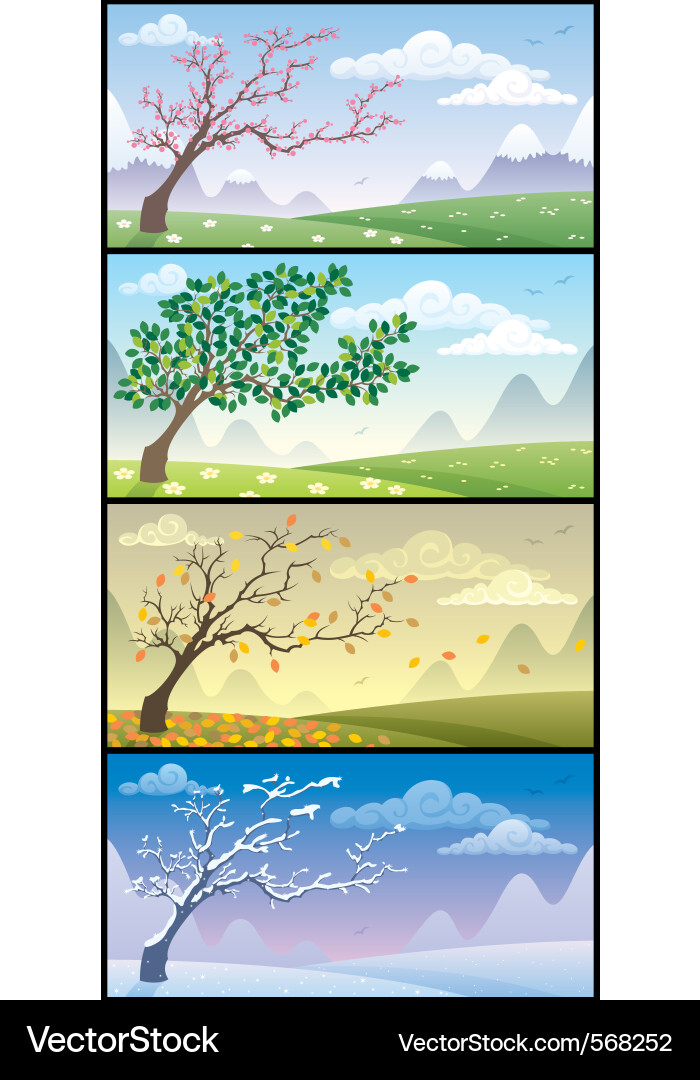 Season landscapes Royalty Free Vector Image - VectorStock