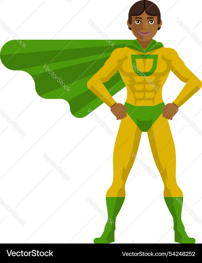 Super hero asian man cartoon Royalty Free Vector Image