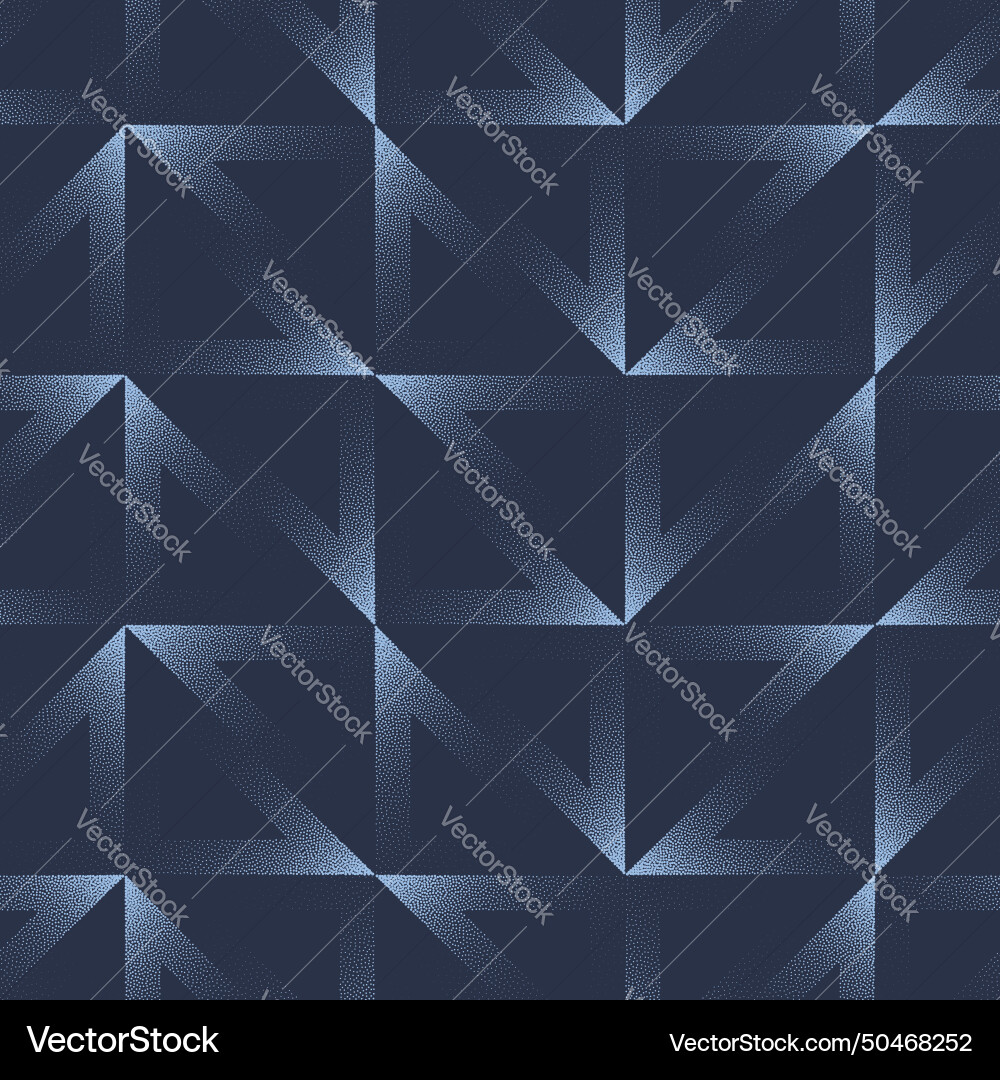Triangular grid seamless pattern trend blue Vector Image