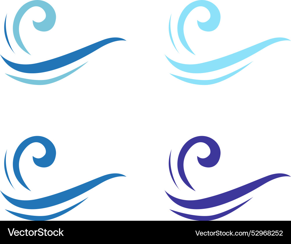 Water waves sign symbol logo Royalty Free Vector Image