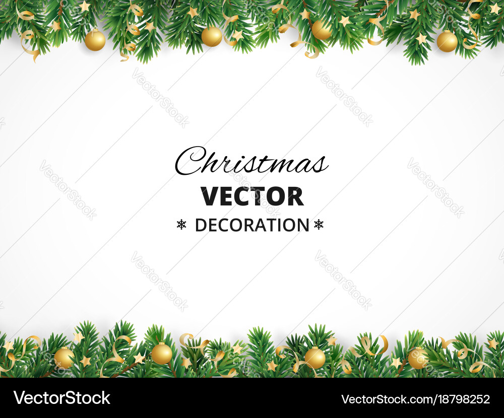 Winter holiday background border with christmas Vector Image