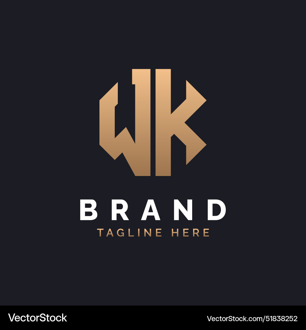 Wk logo design modern minimal elegant and luxury Vector Image