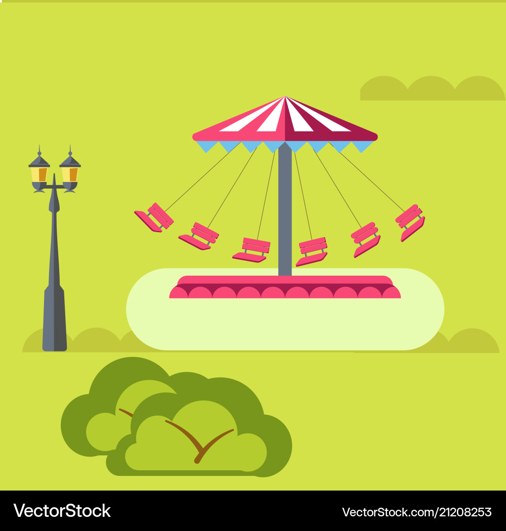 Amusement park rides attraction Royalty Free Vector Image