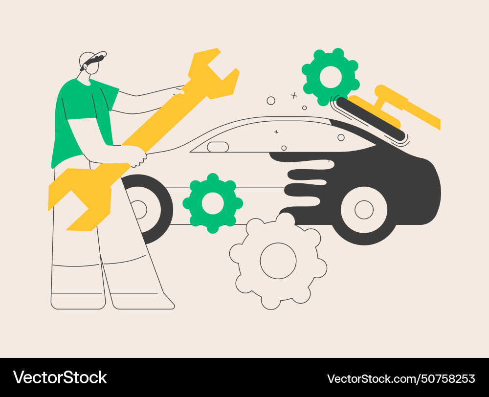 Auto detailing abstract concept Royalty Free Vector Image