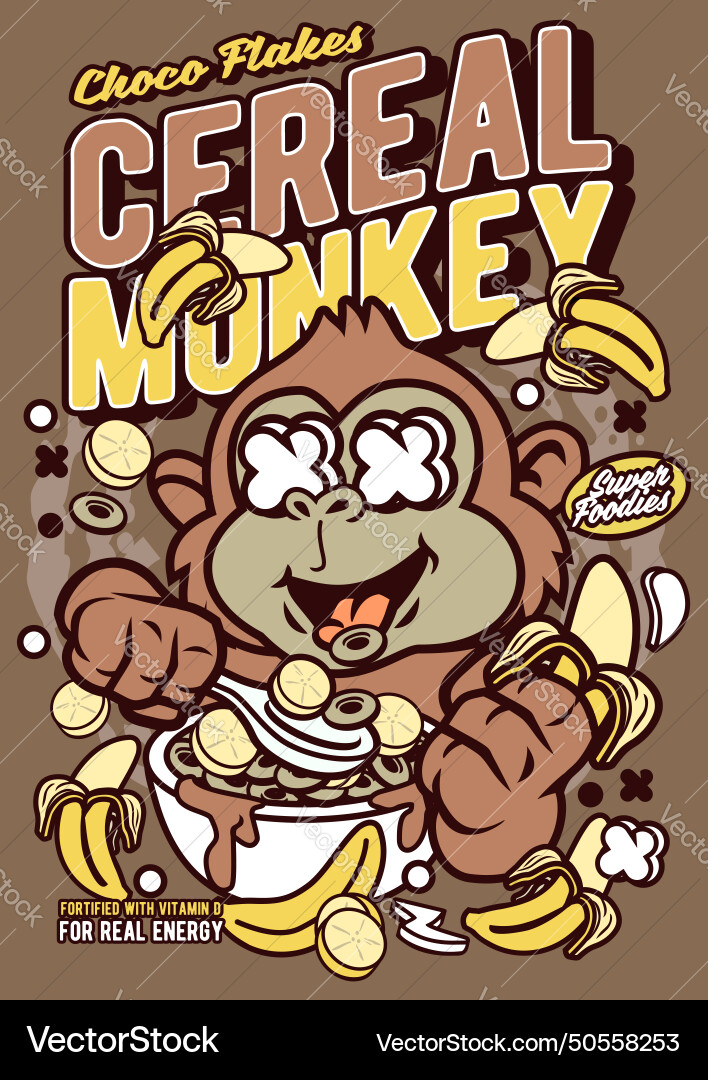Cereal monkey Royalty Free Vector Image - VectorStock