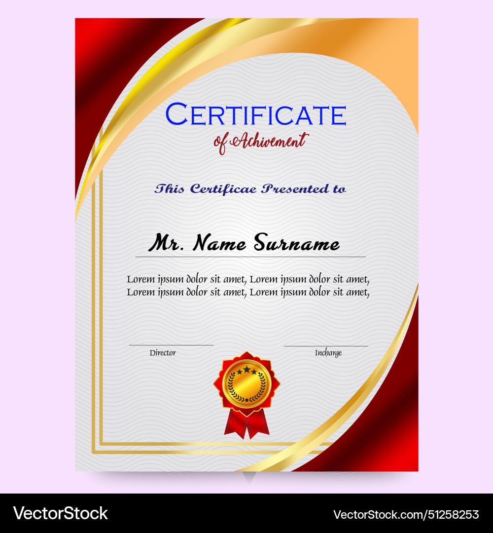 Certificate design Royalty Free Vector Image - VectorStock