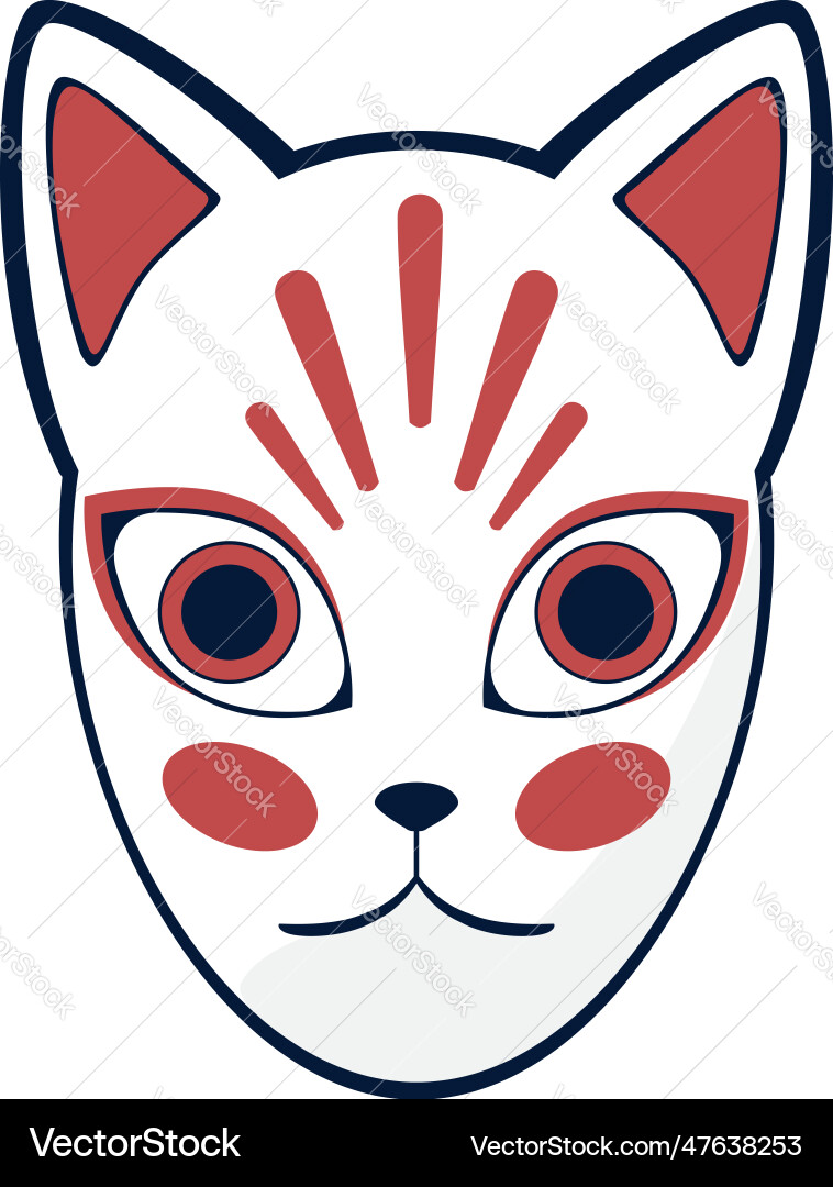 Japanese mask Royalty Free Vector Image - VectorStock