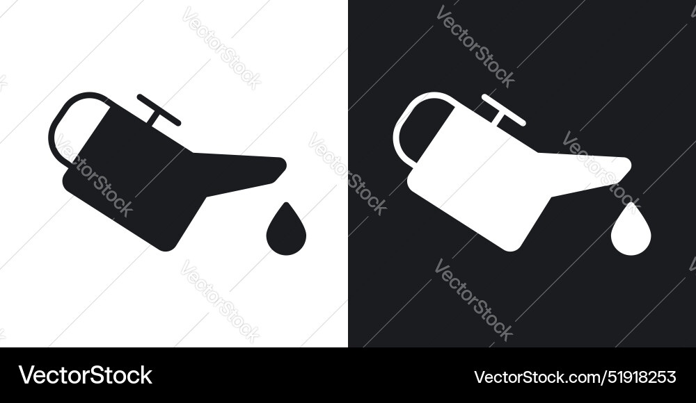 Oil can icon set in solid black and white color Vector Image