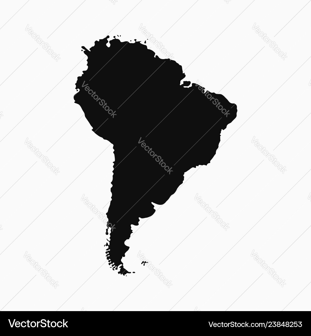 South america map - monochrome shape Royalty Free Vector