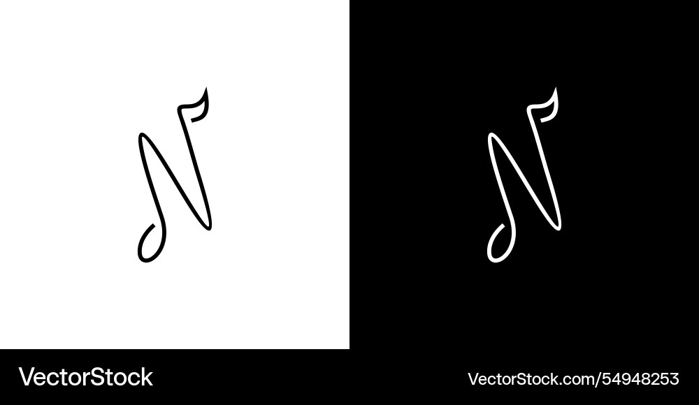 Unique and elegant n initials music logo design Vector Image