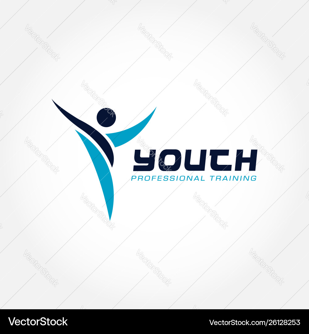 Youth professional training program logo symbol Vector Image