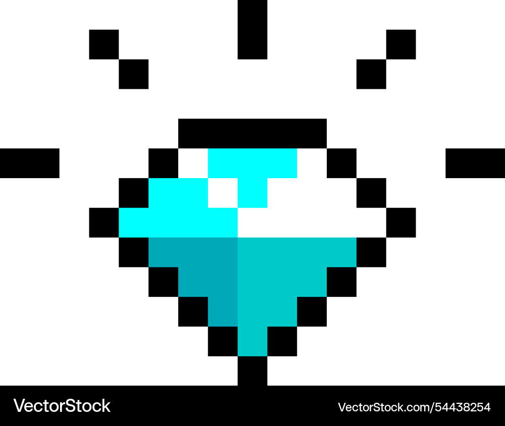 A pixelated image of blue diamond with white Vector Image