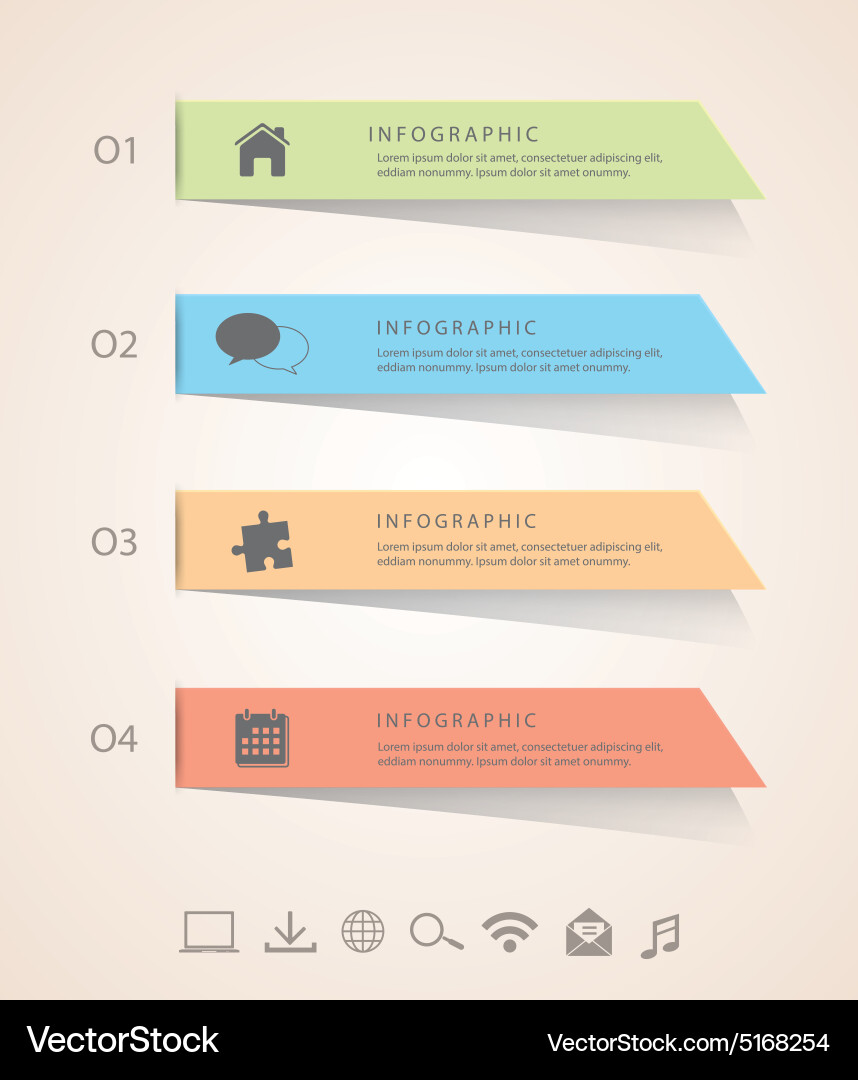 Abstract 3d four label squar Royalty Free Vector Image