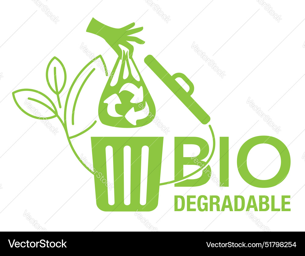 Biodegradable packet thrown in the trash Vector Image