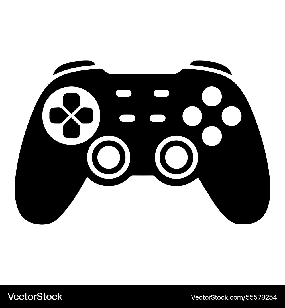Black and white game controller icon Royalty Free Vector