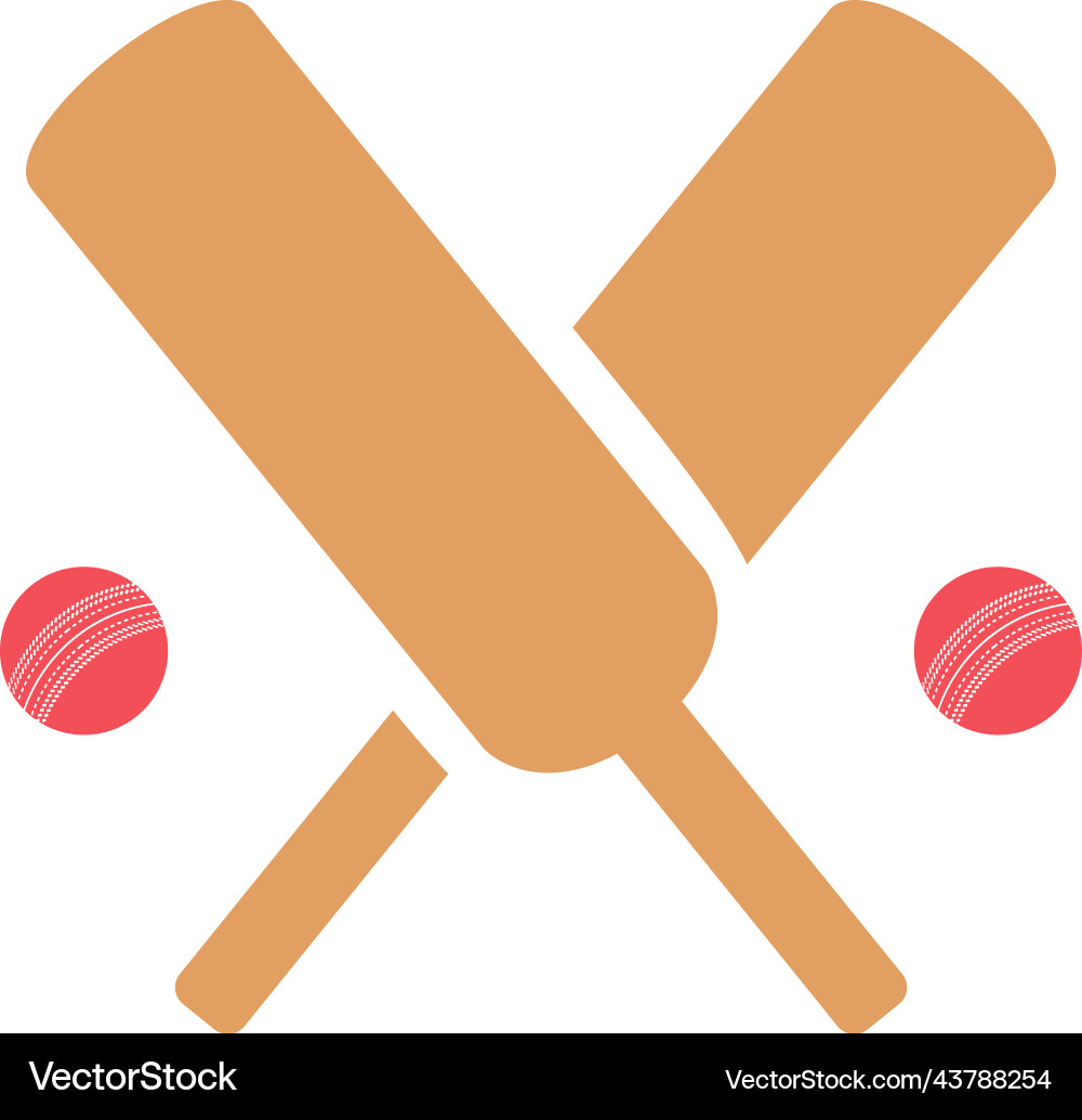 Cricket bat ball icon Royalty Free Vector Image