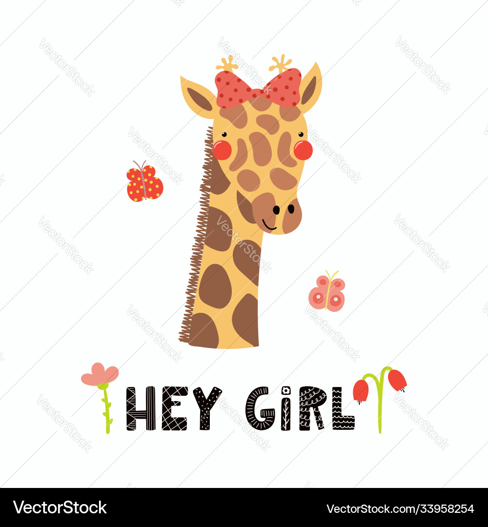 Cute giraffe girl Royalty Free Vector Image - VectorStock