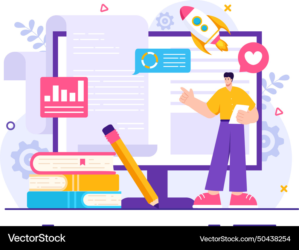 Digital publishing content blog marketing writing Vector Image