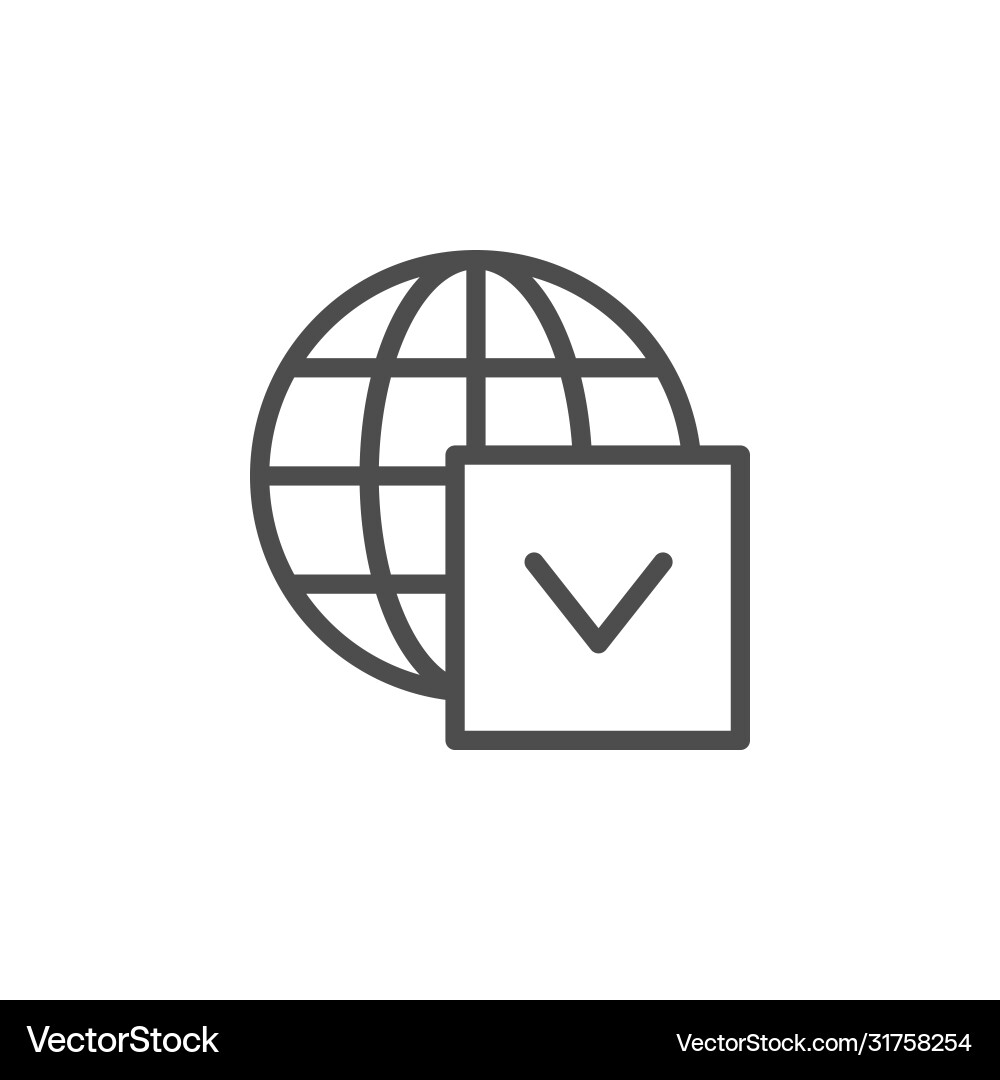 Global protect line outline icon Royalty Free Vector Image