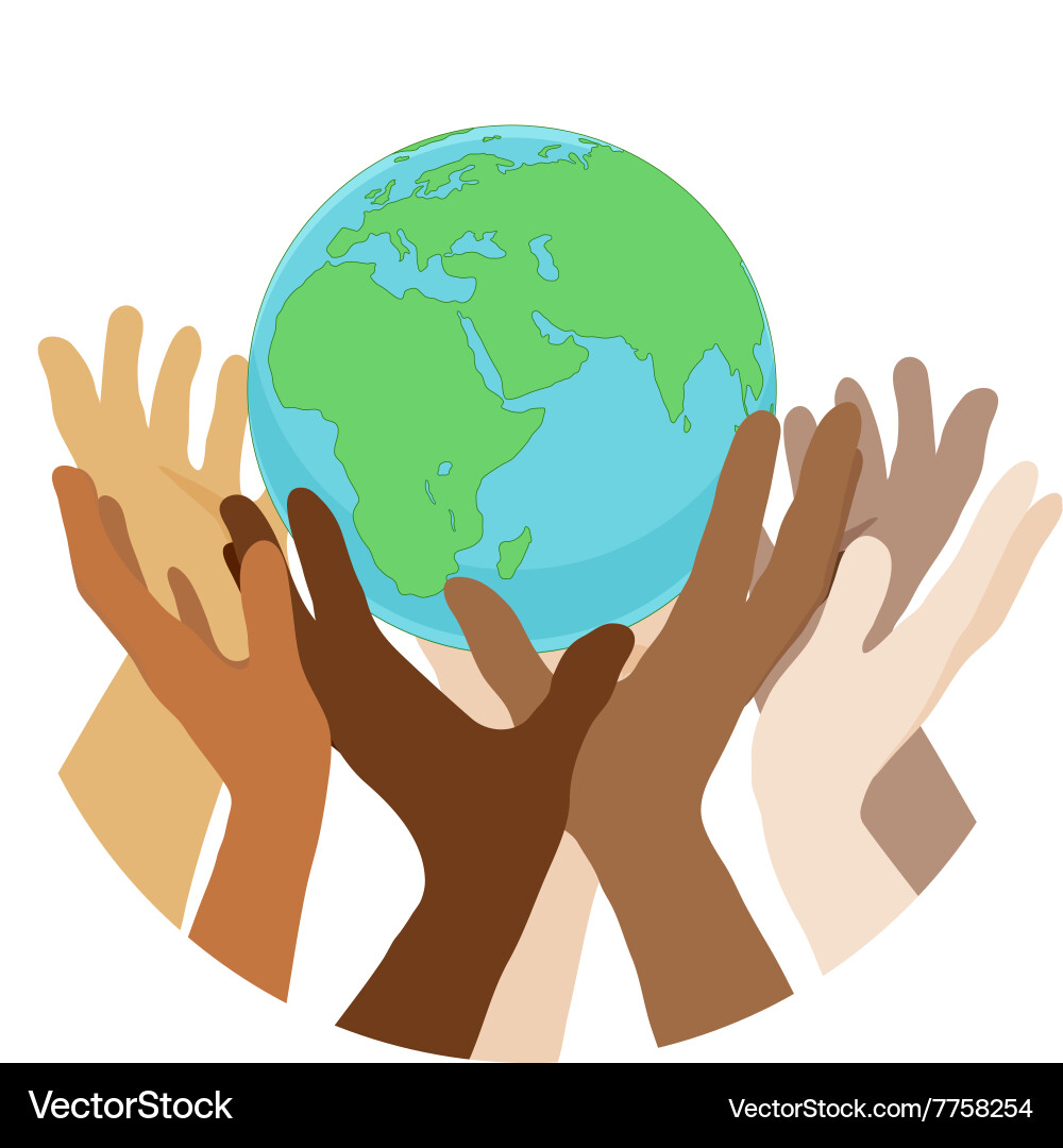Hands with earth Royalty Free Vector Image - VectorStock