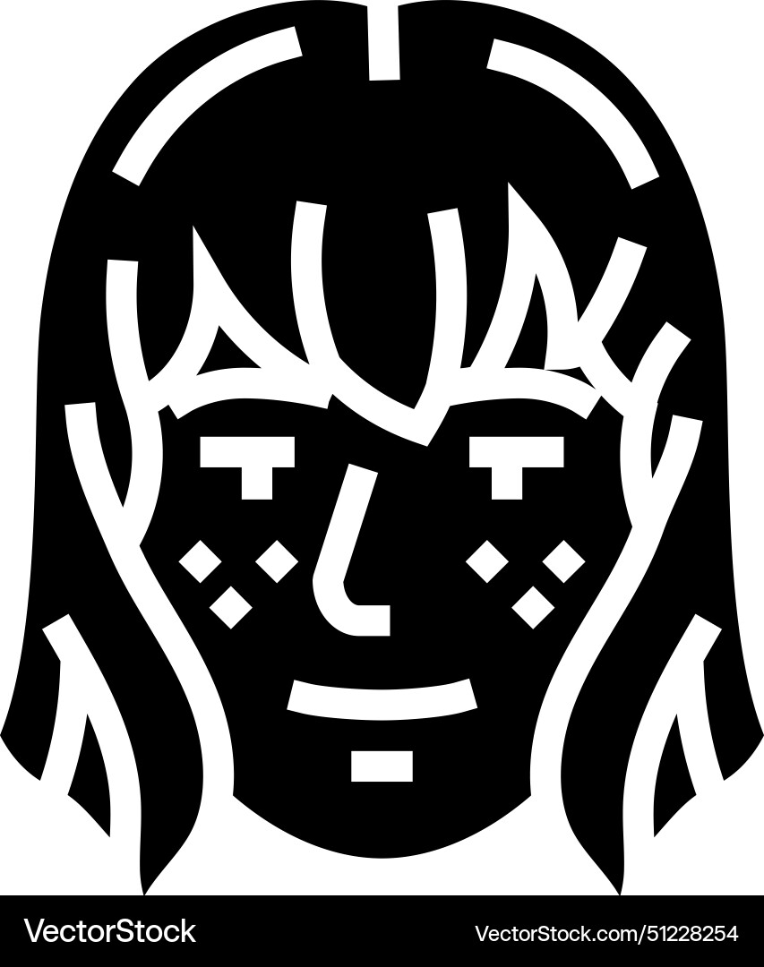 Kawaii Makeup Glyph Icon Royalty Free Vector Image