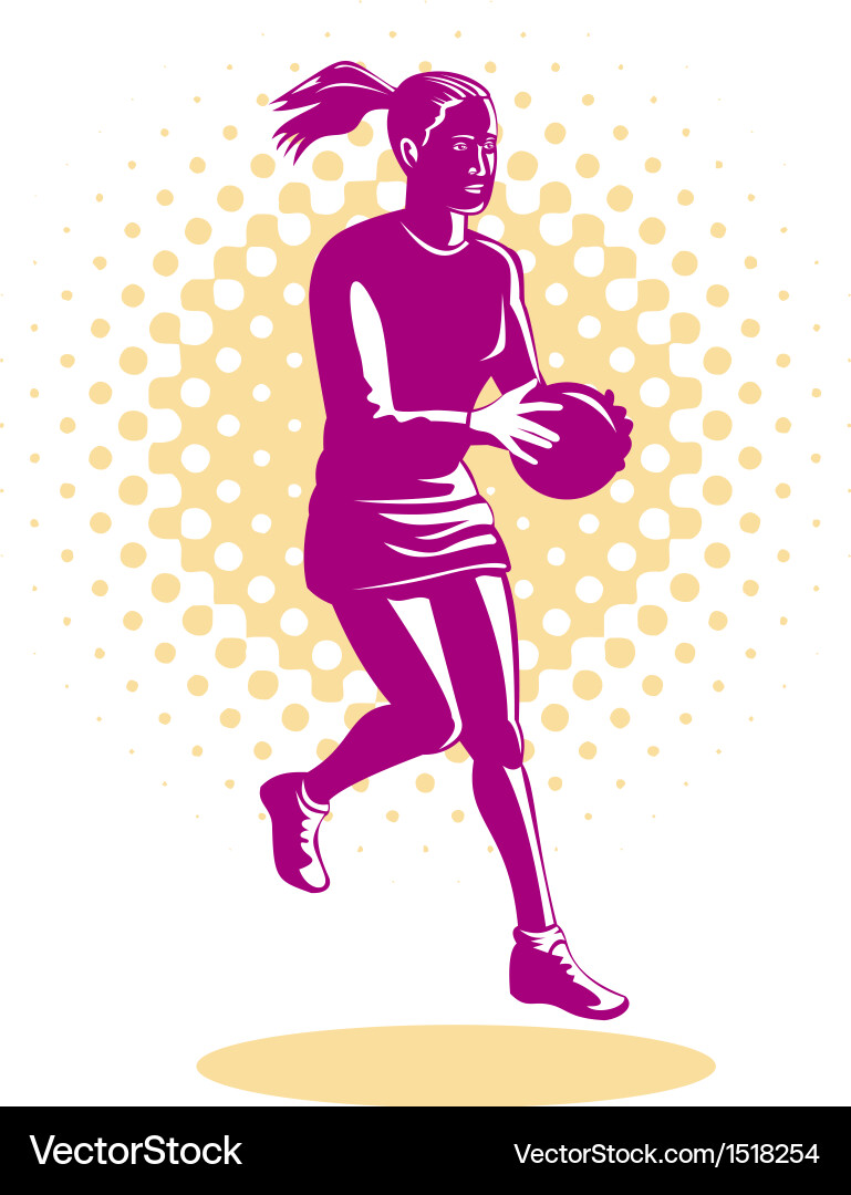 Netball player jumping Royalty Free Vector Image