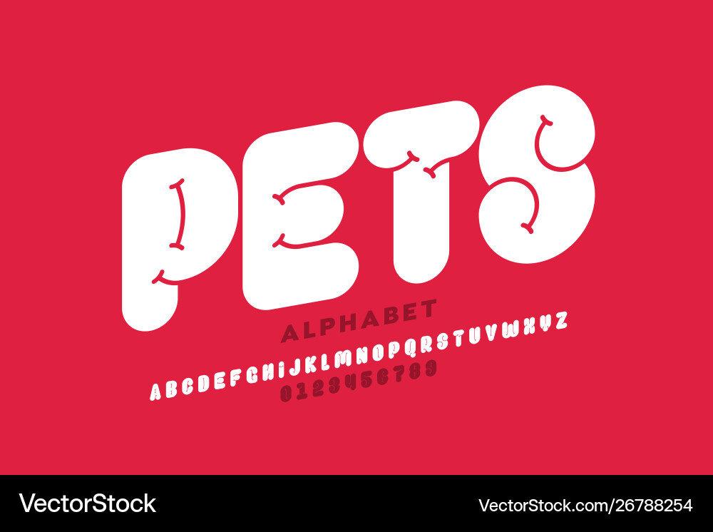 Pets style font design alphabet letters Royalty Free Vector
