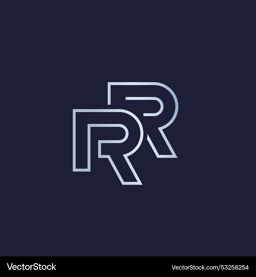 Rr monogram letters logo design Royalty Free Vector Image