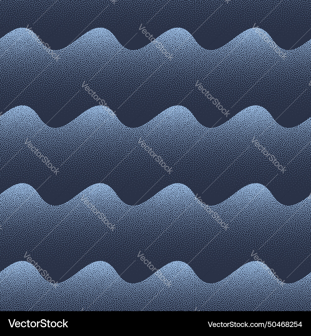 Stylized oceanic waves seamless pattern trend Vector Image