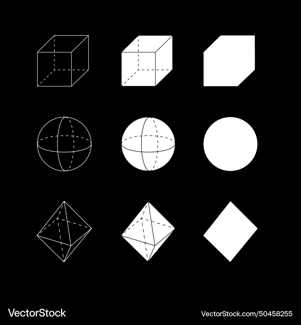 A set of isometric shapes Royalty Free Vector Image