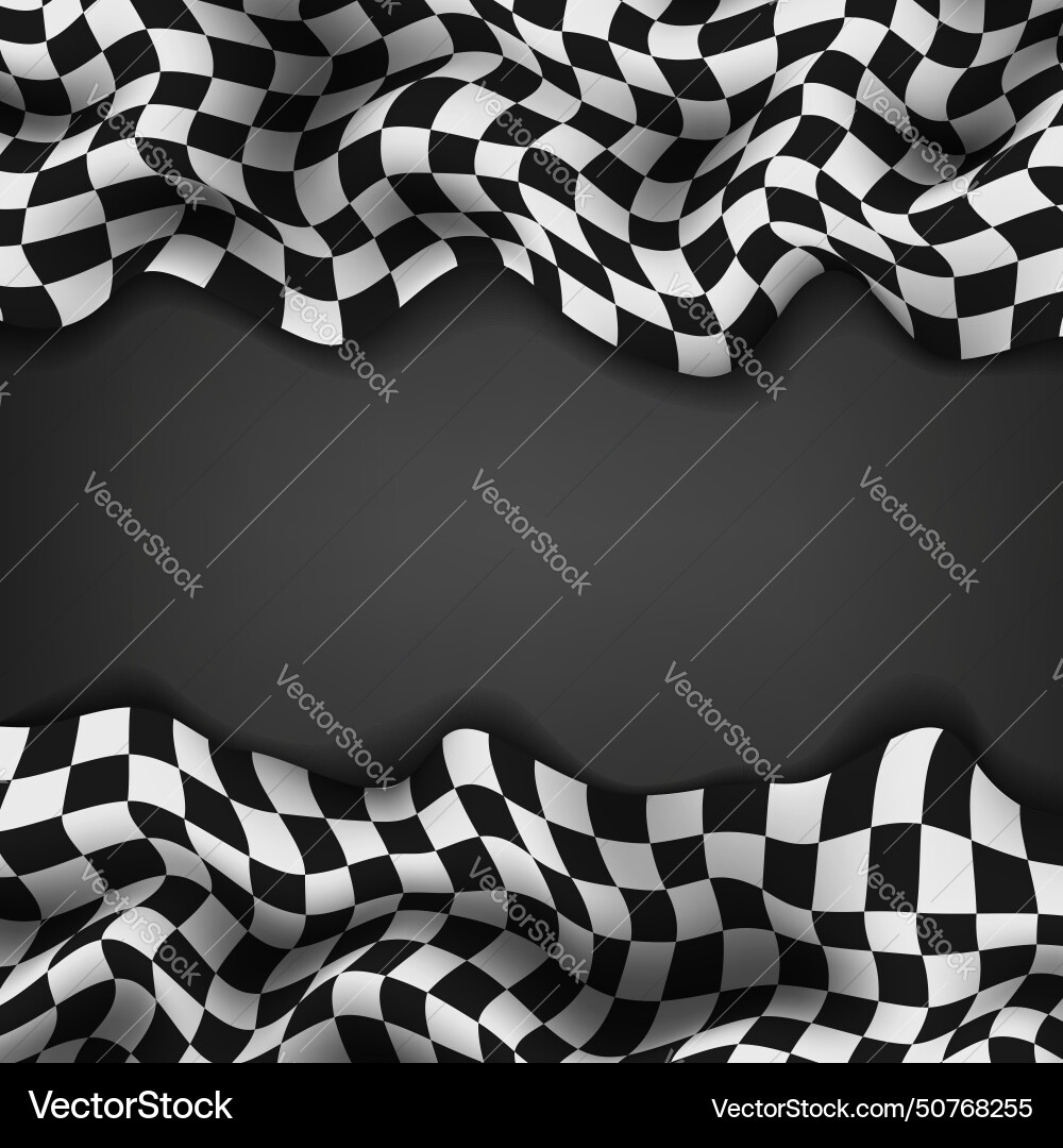 Checkered flag and space for your text inside Vector Image