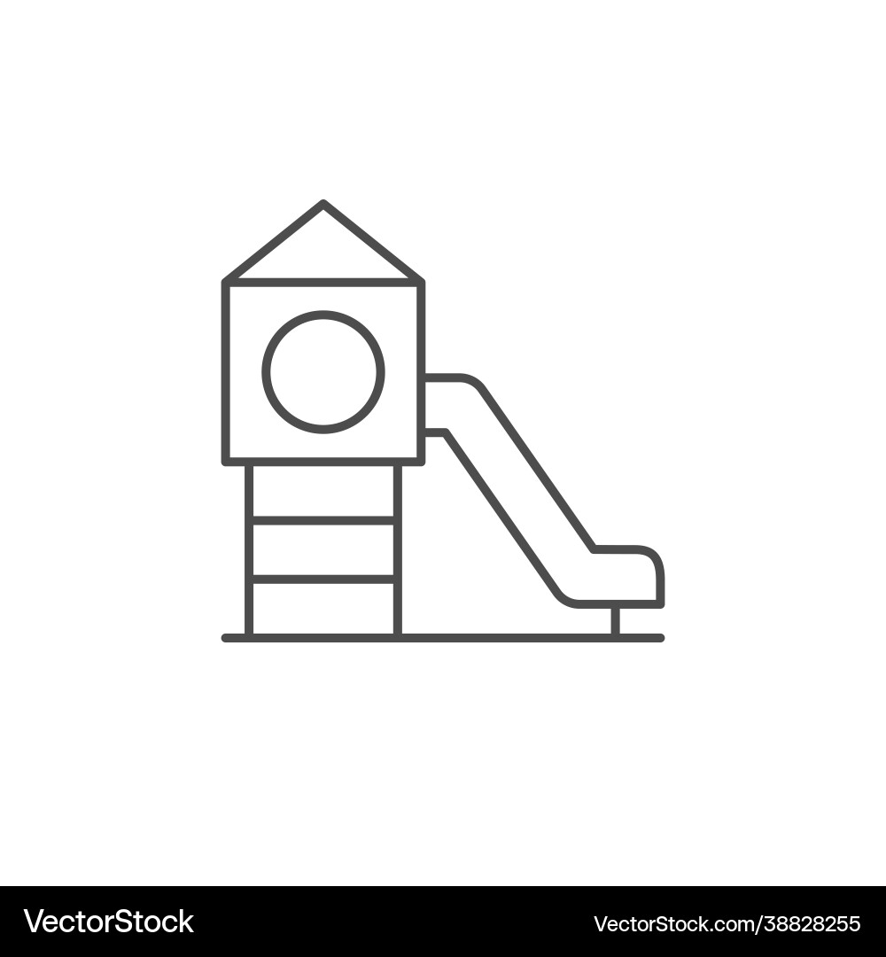 Children slide line outline icon Royalty Free Vector Image
