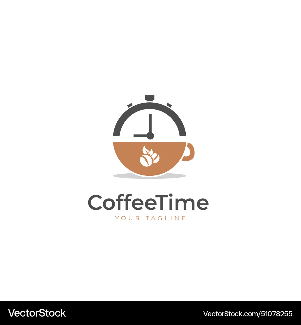 Coffee time logo design symbol flat style Vector Image