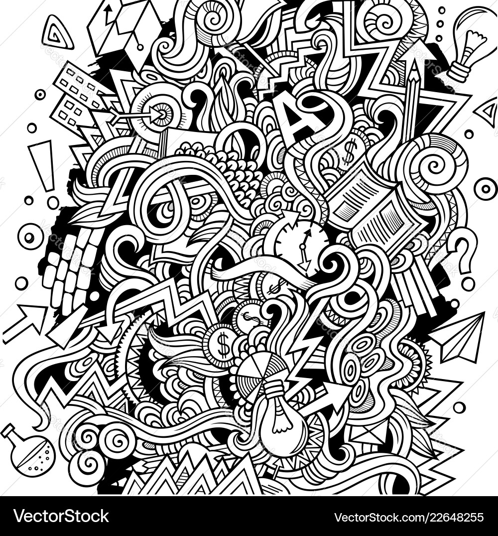Cute Doodle Brainstorm Concept Royalty Free Vector Image
