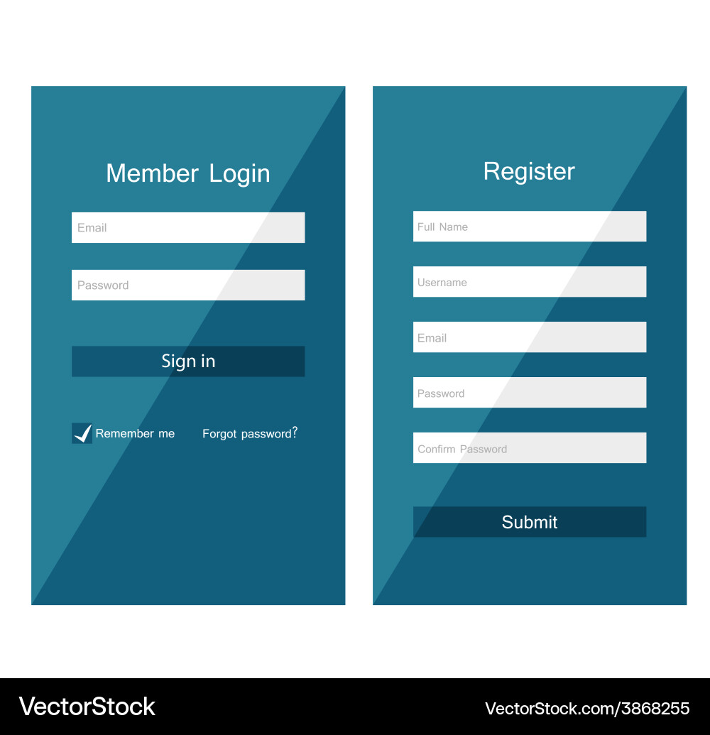 Forms login Royalty Free Vector Image - VectorStock