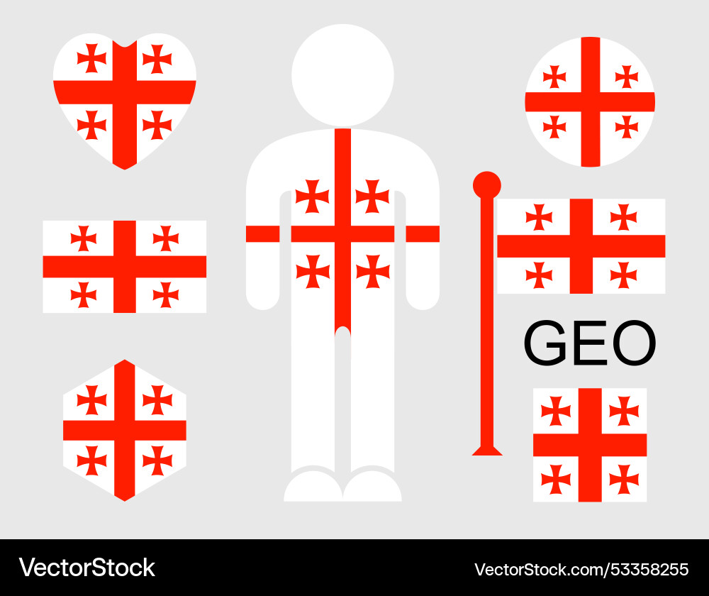 Georgian flag Royalty Free Vector Image - VectorStock