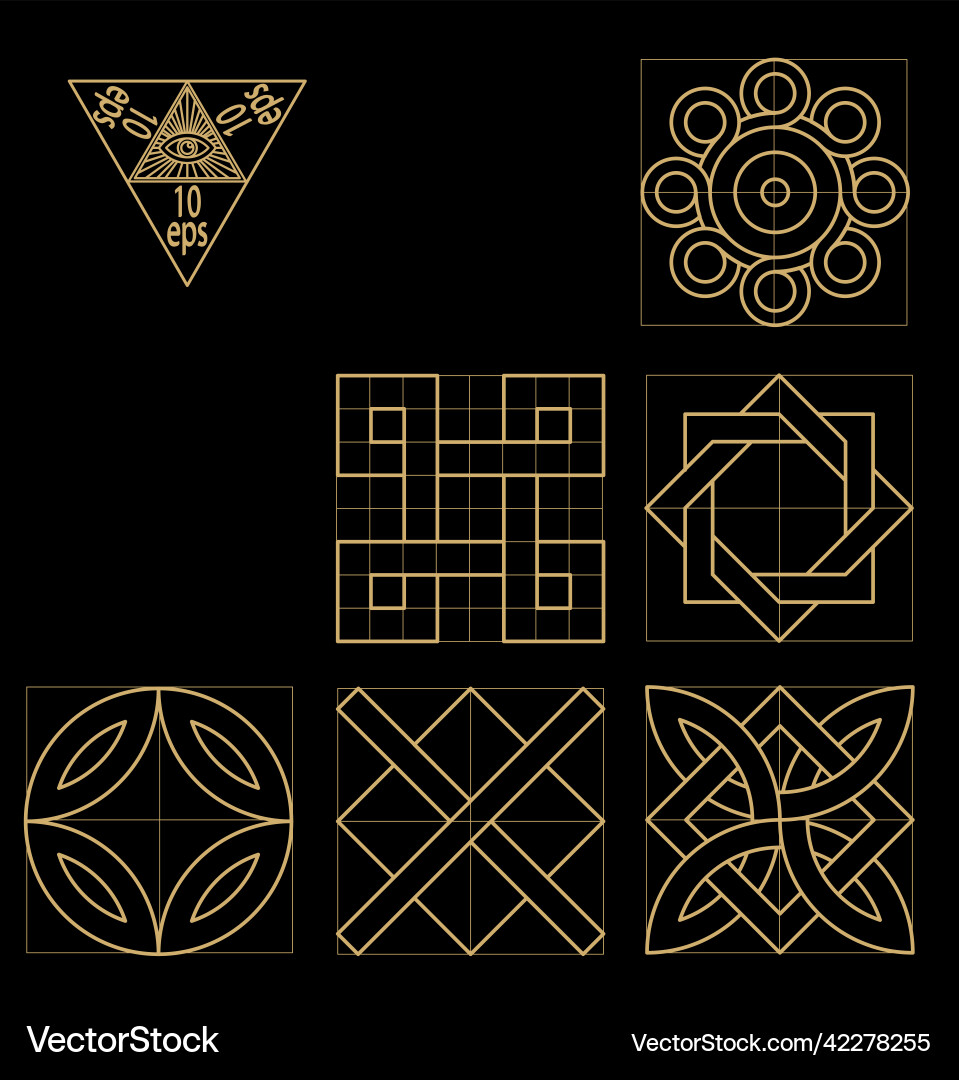 Impossible geometry symbols set Royalty Free Vector Image