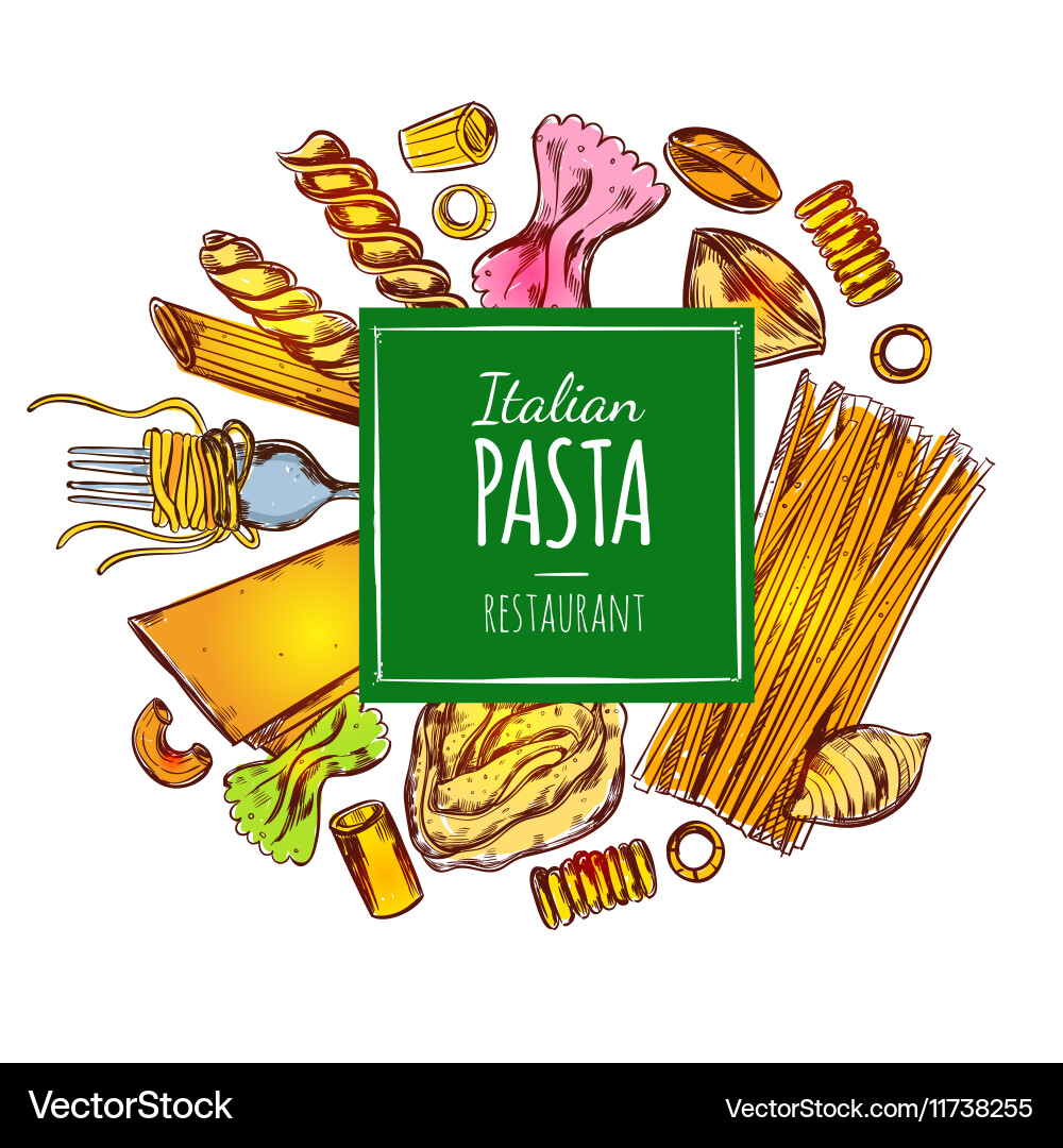 Italian pasta restaurant label Royalty Free Vector Image