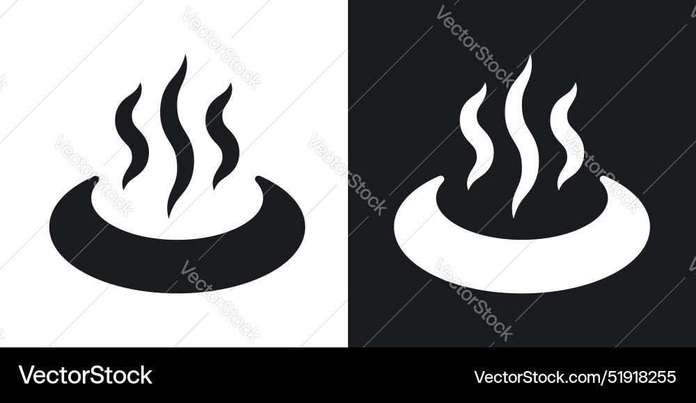 Onsen icon set in solid black and white color Vector Image