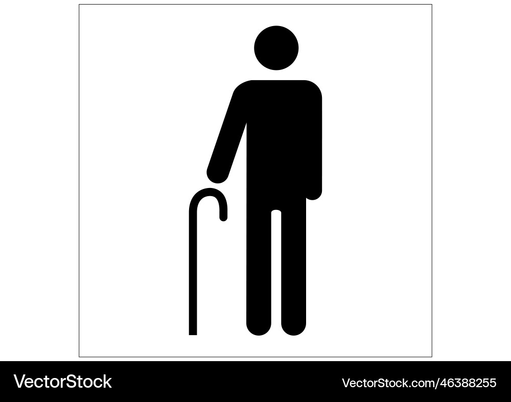 Priority access for elderly people sign Royalty Free Vector