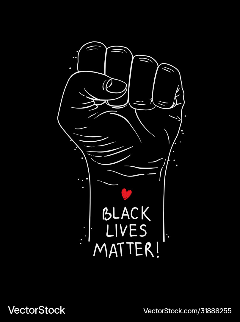 Protest poster with text black lives matter blm Vector Image