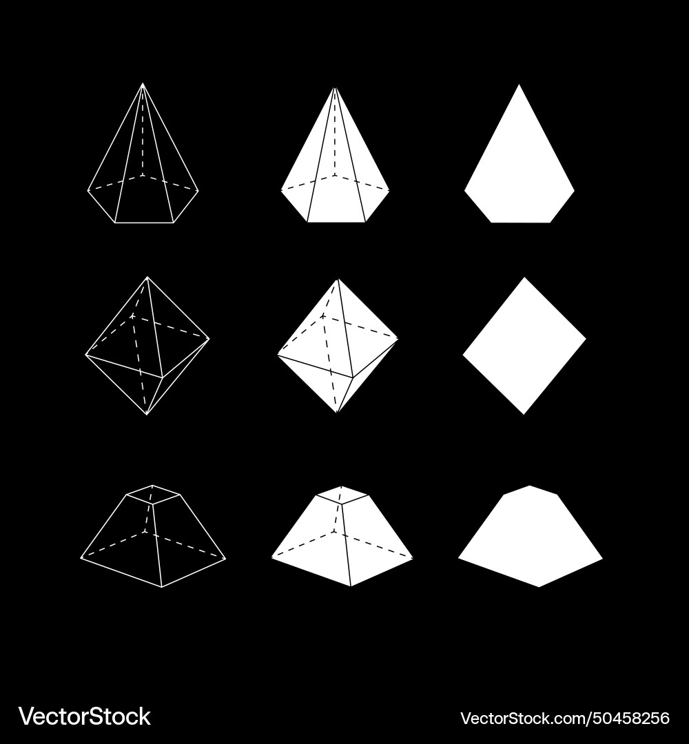 A set of isometric shapes Royalty Free Vector Image
